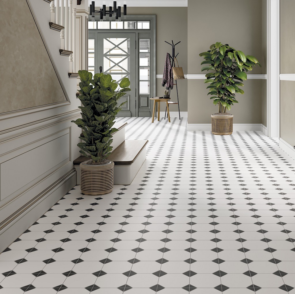 Canterbury Black Octagon Tiles - Free Samples